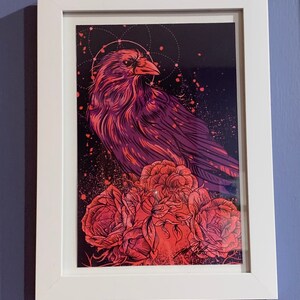 Raven and Rose 4x6 Inch Satin Signed Print Gothic Art Goth Dark Manfish ...