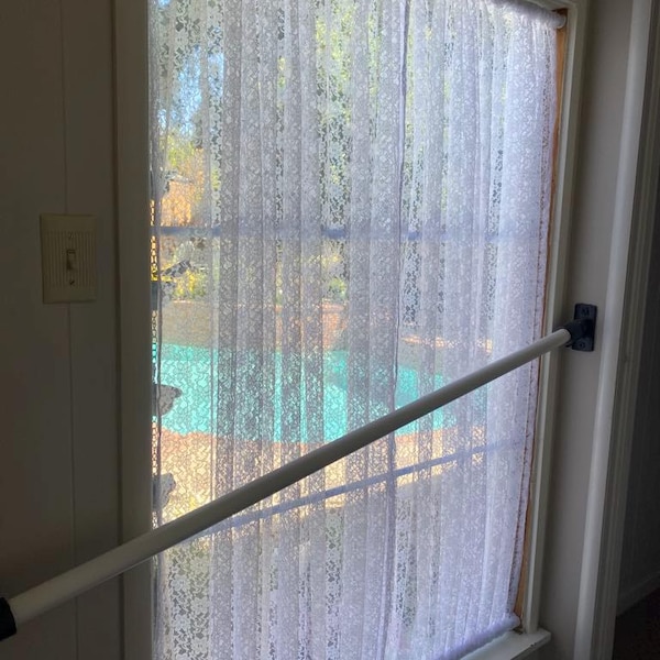 Linen-look Sheer China Cabinet Curtain: Custom Kitchen Panel - Etsy