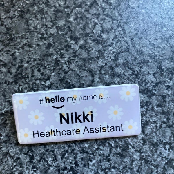 Resin Finish Hello My Name is Name Badge and Id Reel Personalised ...