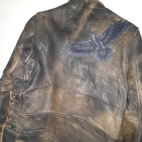 Huge Flying Raven Crow Wings Open Bird Iron on Patch - Etsy