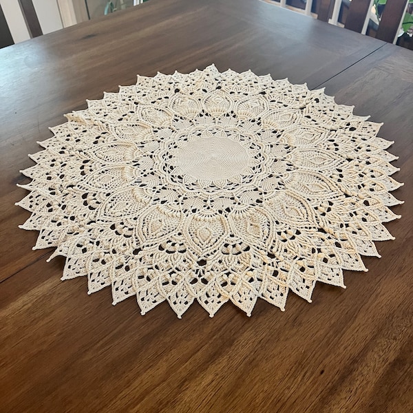 Textured Doily. Multicolored Doily 14.9". Handmade Crochet Doily ...