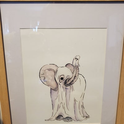 Spooky Ghost Elephant Print - Etsy