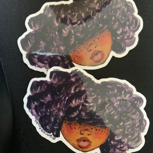 Afro Girl Vinyl Sticker - Etsy