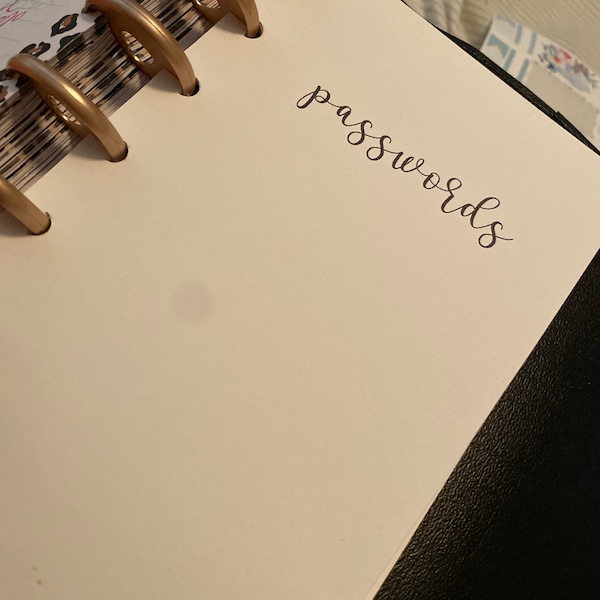 Password Keeper Happy Planner Insert - Etsy