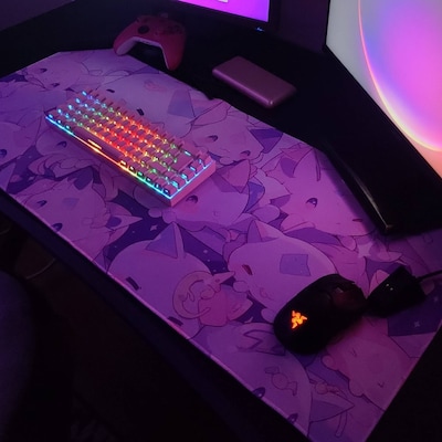Anime Black White Lunar Moon Cats Gamer Chair Cover, Black Gaming Room ...