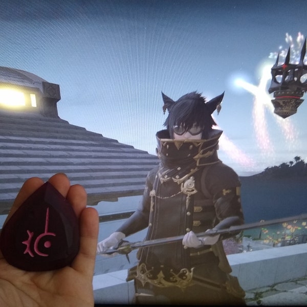 Red Mage FFXIV Hand Painted Soul Crystal/rdm Job Stone Final Fantasy ...