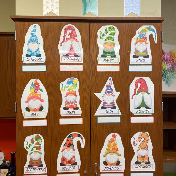 Fun Birthday Gnomes Bulletin Board, Season Theme Birthday Display Kit ...
