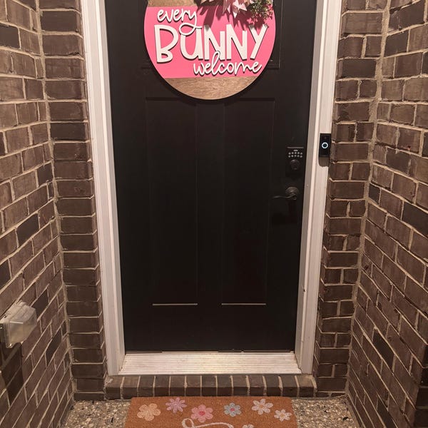 Happy Easter Door Hanger, Every Bunny Welcome Front Door Decor, Bunny ...