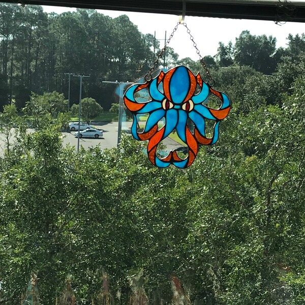 Stained Glass Octopus Suncatcher - Etsy