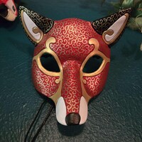 Leather Mask MADE TO ORDER New Arctic Fox Mask... Masquerade White Fox ...