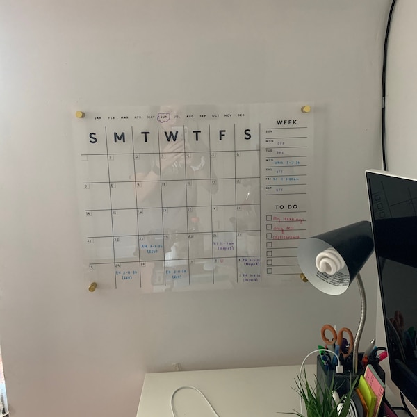 Elegant Clear Acrylic Calendar | Minimalist Clear Acrylic Wall Calendar ...