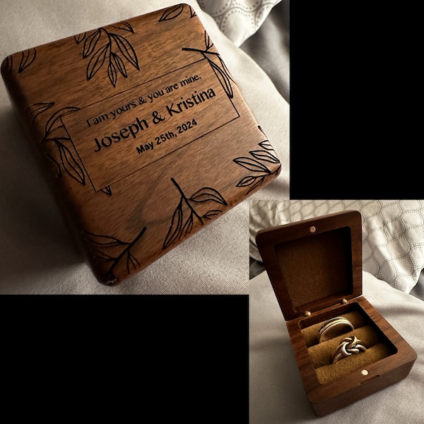 High Quality Wedding Ring Box for Ceremony, Custom Wood Ring Box ...