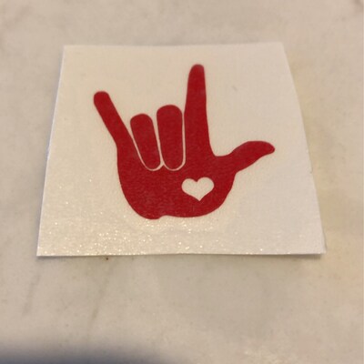 American Sign Language Vinyl Decal Sign Language Hand I Love - Etsy