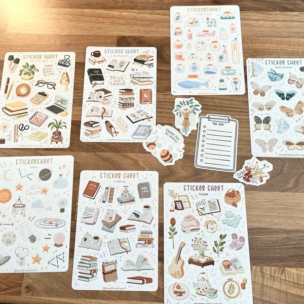 Sticker Sheet - Reading | Journaling Stickers for Your Planner - Etsy