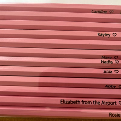 Pastel Pink Custom Pencils, Personalized Pencils, Engraved Pencils ...