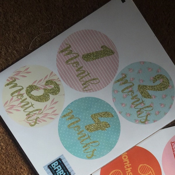 Monthly Baby Stickers Baby Age Stickers Baby Girl Gift Baby Stickers ...
