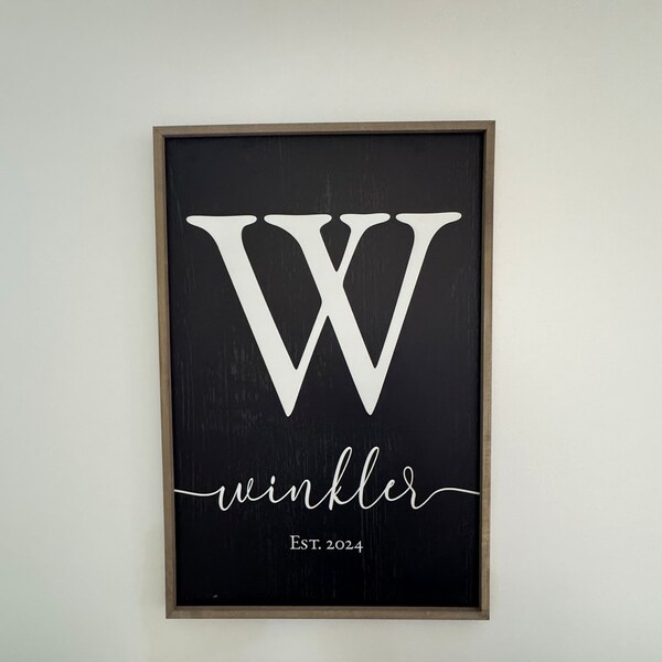 Personalized Family Name Sign Custom Wooden Monogram Perfect for ...