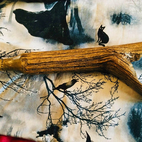 Ceremonial Wand or Scepter With Glass Head and Leather Wrapped Handle ...