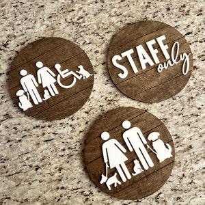 3D Restroom Sign With Pets Restroom Sign for Veterinarian Office Gift ...