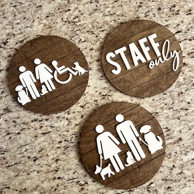 3D Staff Only Sign Business Door Signs Employees Only Sign Boutique ...