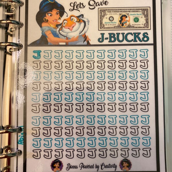 Donna Powered by Creativity Lets Save J-buck Jasmin Saving Challenge - Etsy