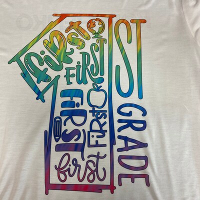 Back to School Svg First Grade Svg Hand Lettered Hand Drawn Color Kids ...