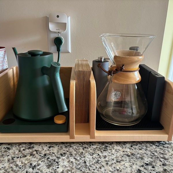 Handmade Wooden Pour Over Coffee Station: Minimalist Coffee Caddy, 2 ...