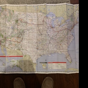 Cross Country Road Trip Map / Large Personalized Embroidered Wall Art ...