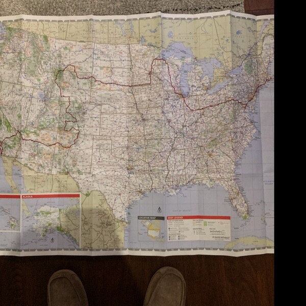 Cross Country Road Trip Map / Large Personalized Embroidered Wall Art ...