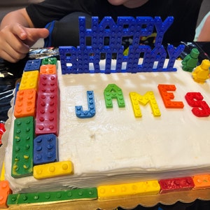 Kids Birthday Cake Name Sign Tiny Brick Letters for Cake - Etsy