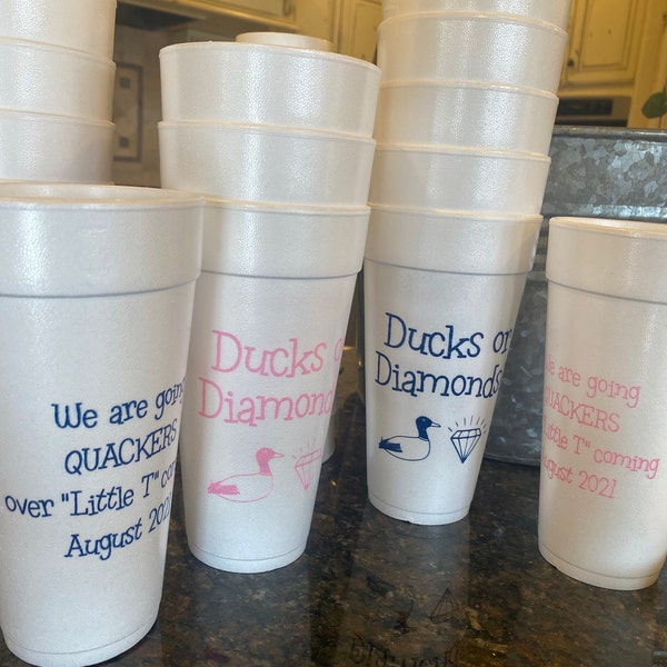 Monogram Styrofoam Cups, Personalized Styrofoam Party Cups, Custom ...