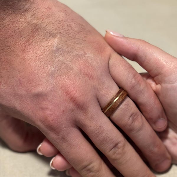 Claro Walnut Bentwood Ring, Wooden Ring - Etsy