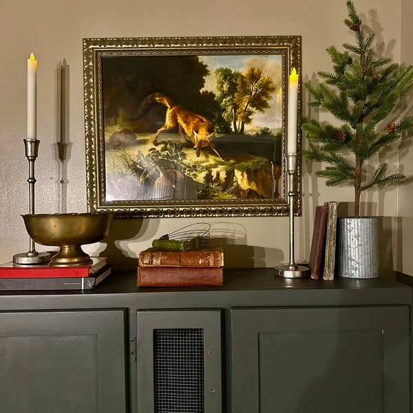 Vintage 1700s Fox Painting | Antique Wall Art | 18th Century Fox Print ...