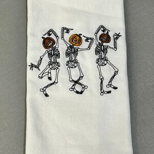 Dancing Skeletons Embroidery Design, Halloween Pumpkin Face Skeleton ...
