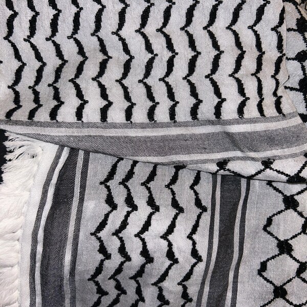 Authentic Palestinian Keffiyeh Shemagh, High Quality Hadab Hand-tied by ...