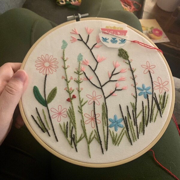 Hand and Heart PDF Embroidery Hoop Pattern, Instant Download ...