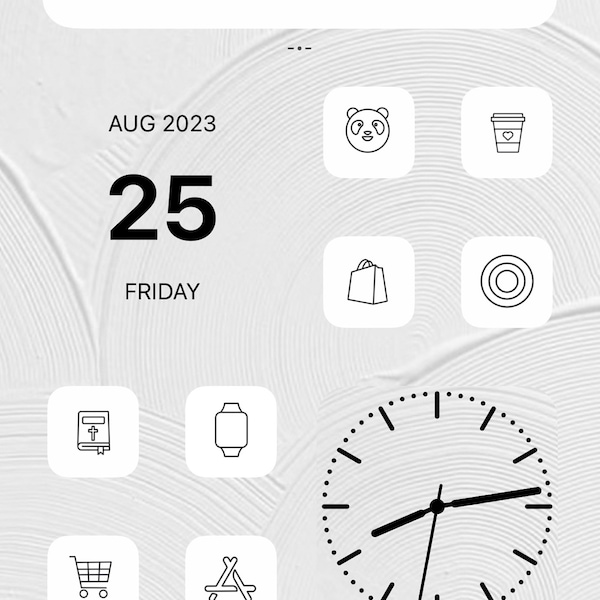 1000+ Minimalistic White and Black App Icons | Aesthetic Homescreen ...