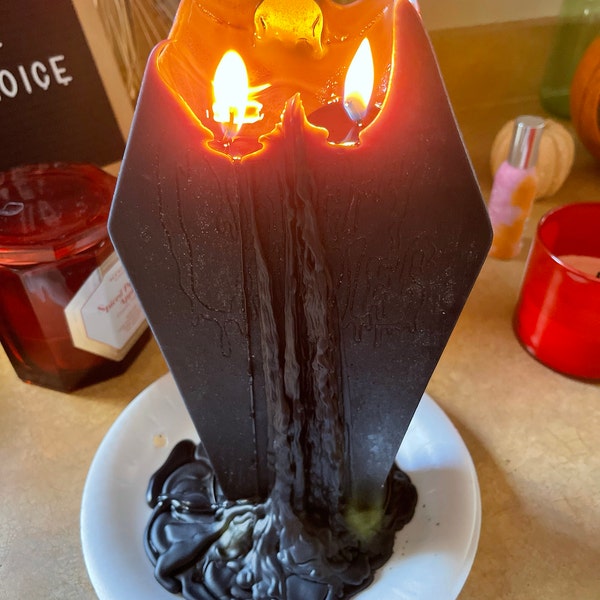 Coffin Skeleton Candle Halloween Candles Creepy Candles Halloween Decor ...