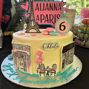 Paris Theme Cake Topper PERSONALIZED With CUSTOM NAME I Love Paris ...