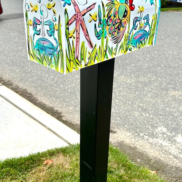 Colorful Flower Whimsical Mailbox, Hand Painted Mailbox, Decorative ...