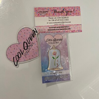 Beauty & the Beast Enchanted Rose Enamel Pin - Etsy