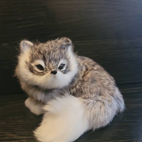 4 Handmade Faux Fur White Fox Spirit 4.5in Soft Realistic Animal ...