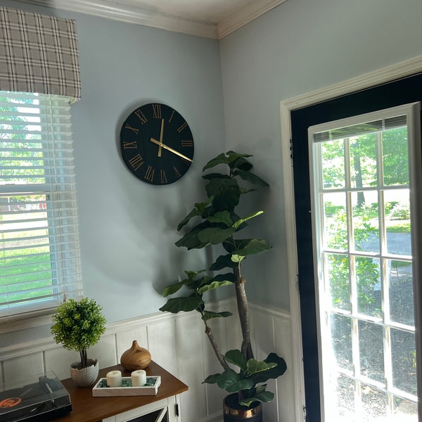 Handmade Navy & Gold Wall Clock: Mid Century Modern Decor, 20" - Etsy