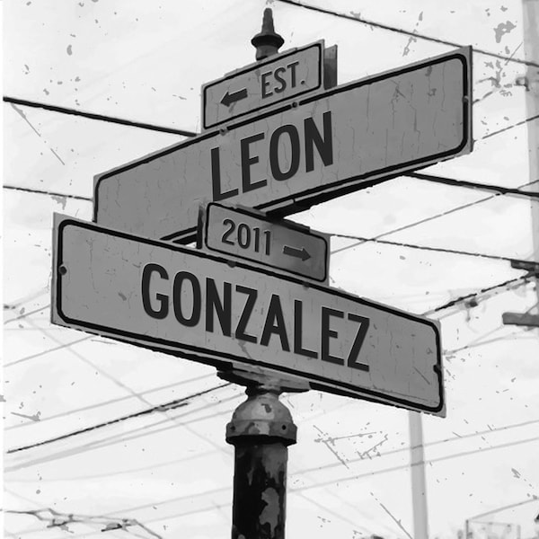 Personalized Intersection Street Sign Digital File - up to 6 Names ...