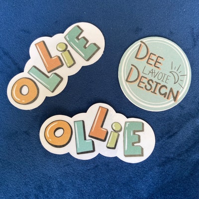 Custom Name Sticker: Colorful Funky Pastel Personalized - Etsy