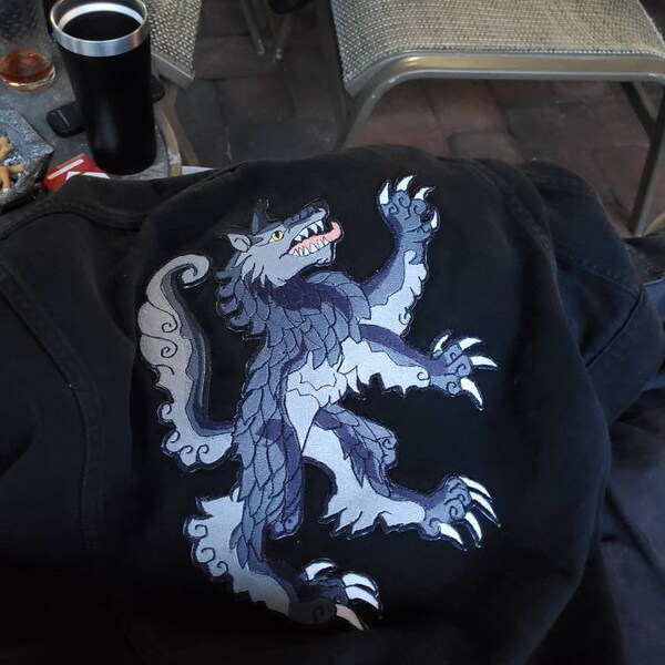 Giant Rampant Wolf Heraldic Heraldry Iron on Patch Many Color Choices ...