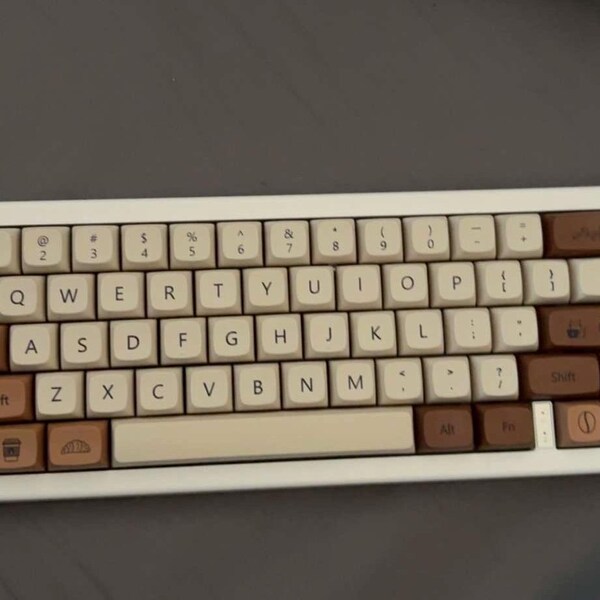 65% Mechanical Keyboard - GMK67 Brown Coffee Cat Keycaps Custom ...