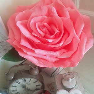 Giant Rose Paper Flower in 3 Colors Red Orange Ruby Rose | Etsy