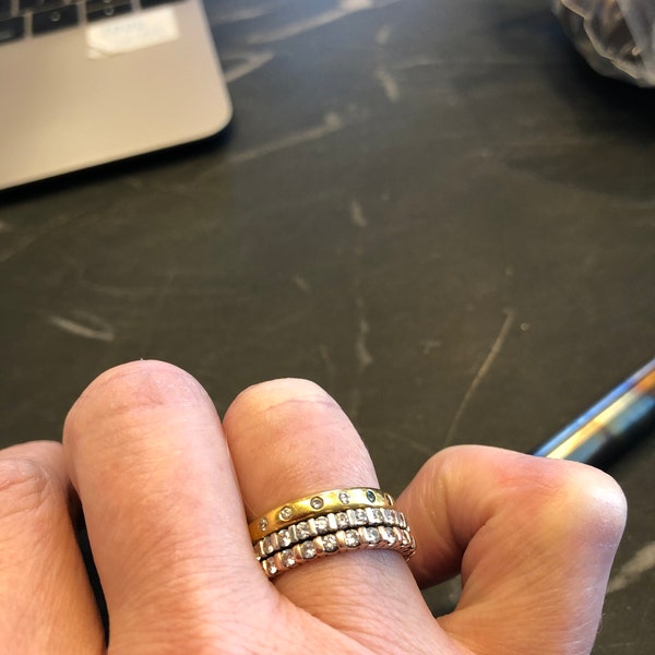 Bar Set Eternity Wedding Band White Gold Bar Set Band Platinum Bar ...
