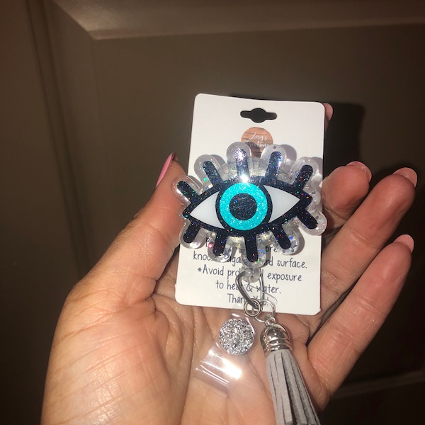 Evil Eye Badge Reel-cute Badge Reel- Retractable Badge Reel- Blue Evil ...